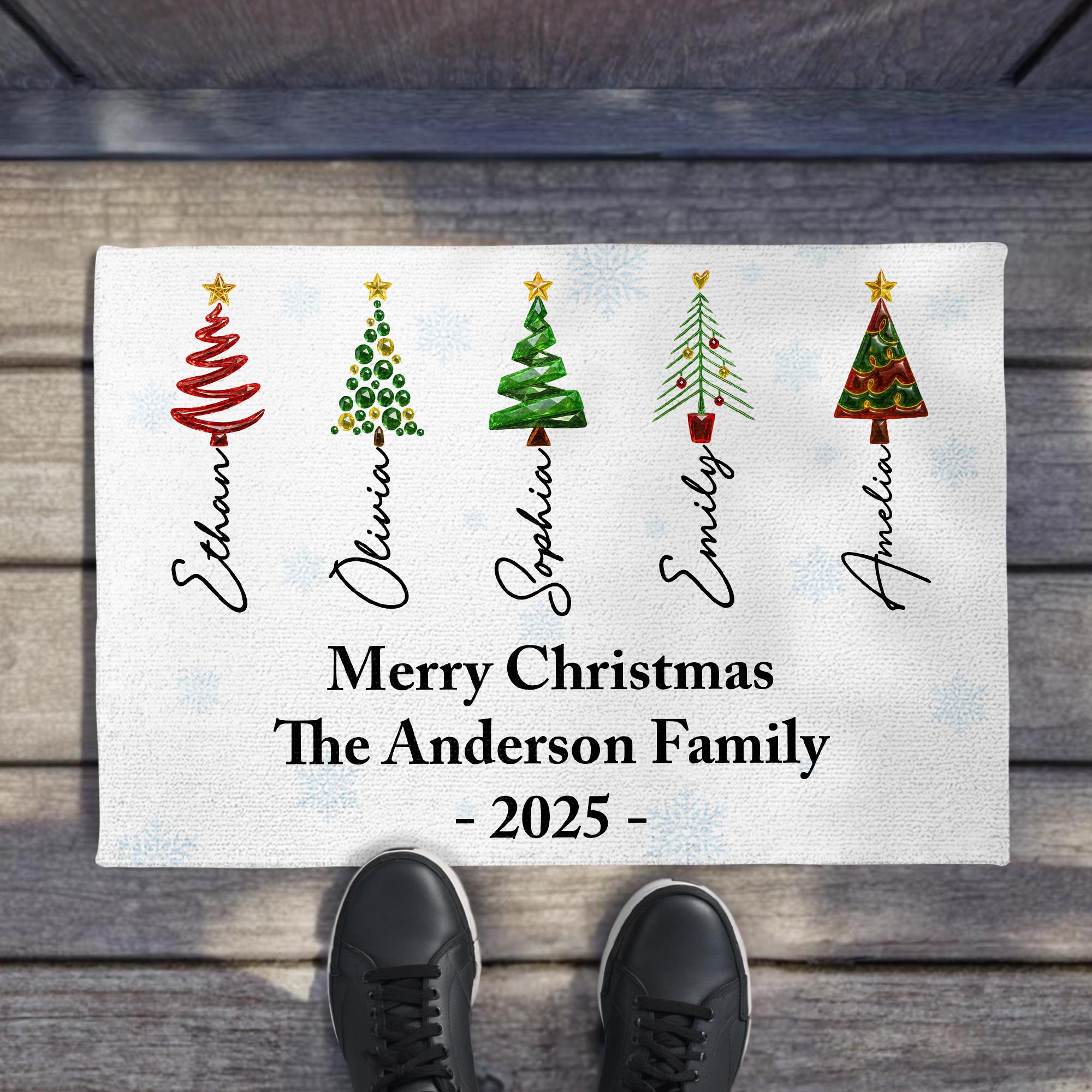 Merry Christmas The Anderson Family Christmas Trees,Custom Doormat,Gift ...