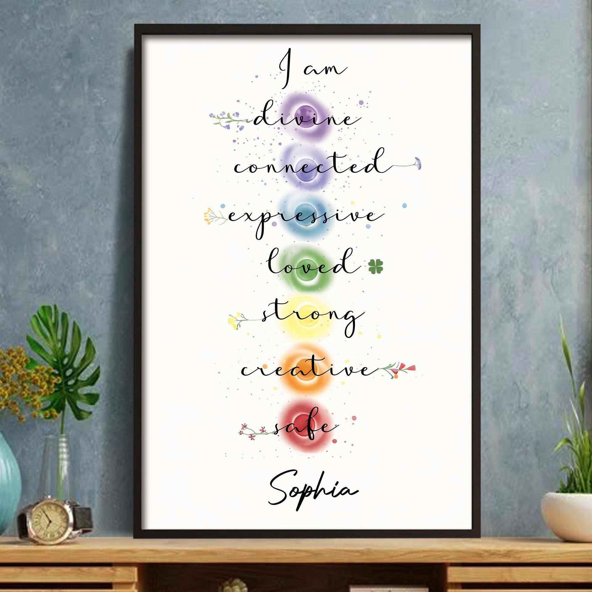 I Am Divine Connected Expressive Loved Strong Creative Safe Poster ...